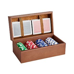 Elliot Leather Poker Set | Pottery Barn Teen