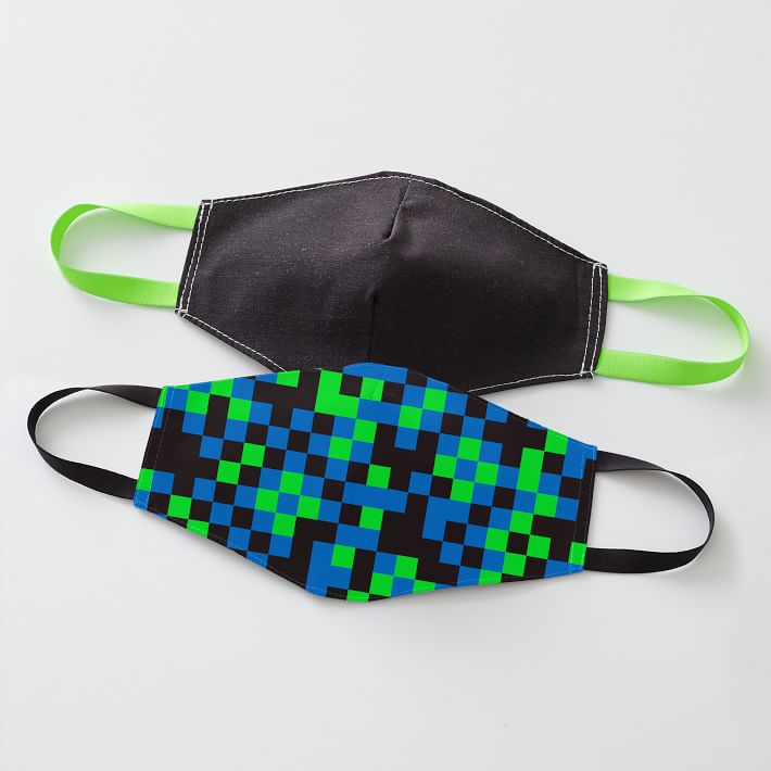 No Kid Hungry® Pixel Neon Face Masks, Set of 2 | Pottery Barn Teen