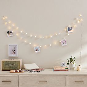 Iridescent Pom Pom String Lights | Pottery Barn Teen