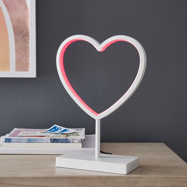 LED Heart Tabletop Light | Pottery Barn Teen