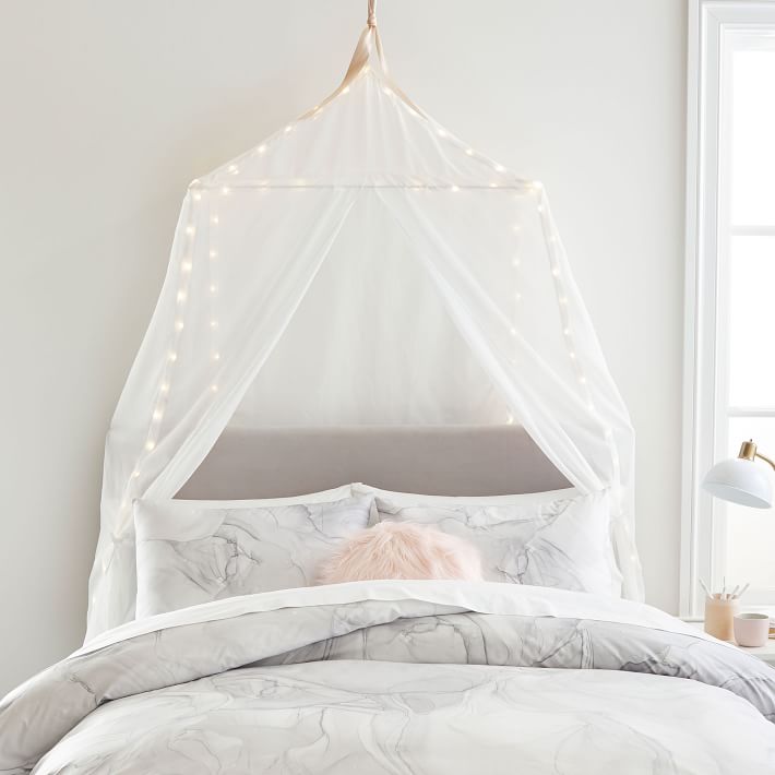 Rectangular Light Up Fairy Light Canopy | Pottery Barn Teen