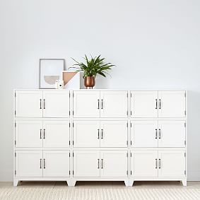 Hampton Triple Cabinet Storage Wide Bookcase | Pottery Barn Teen