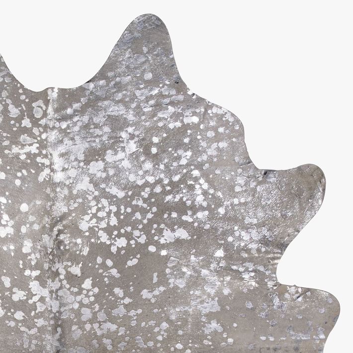 Silver Metallic Cow Hide Rug | Pottery Barn Teen