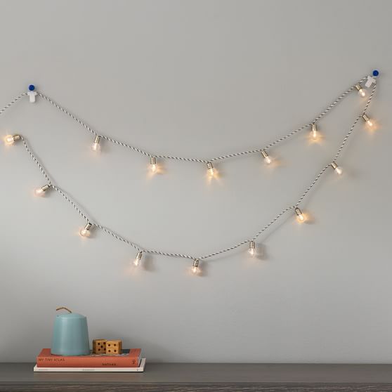 Bulb String Lights w/Black Cord | Pottery Barn Teen