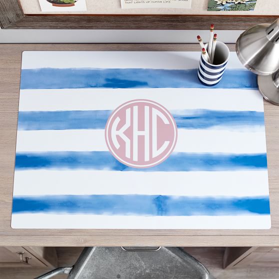 Painted Stripe Personalized Desk Mat | Dorm Desk Decor | Pottery Barn Teen