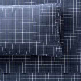 Mini Window Pane Organic Twin XL Sheets | Pottery Barn Teen