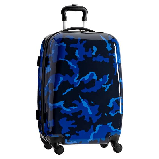 Hard-Sided Blue Camo Carry-On Spinner | Teen Luggage | Pottery Barn Teen