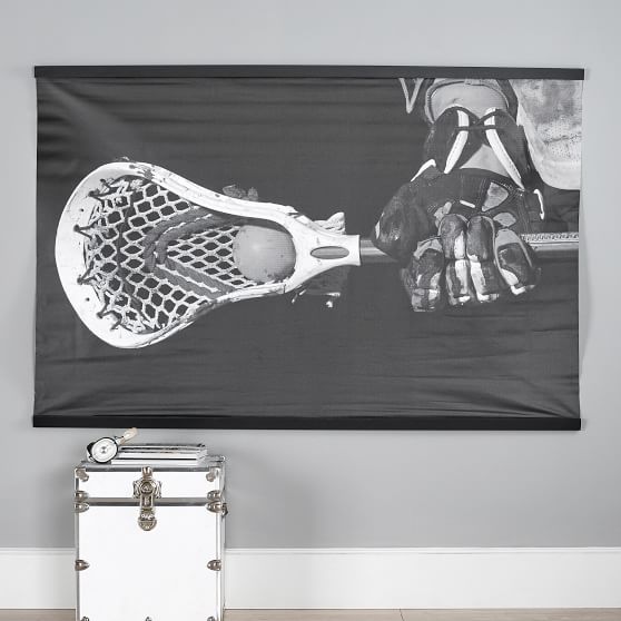Black and White Lacrosse Wall Mural | Pottery Barn Teen