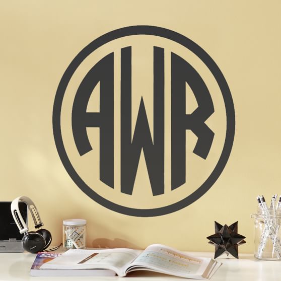Circle Block Monogram Decal | Teen Decor Sale | Pottery Barn Teen