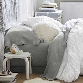 Organic Crinkle Cotton Twin XL Sheets | Pottery Barn Teen