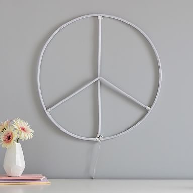 Peace Sign Wall Light | Pottery Barn Teen