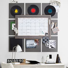 Pinboard Framed Calendar, Northfield Charcoal | Wall Organizers ...