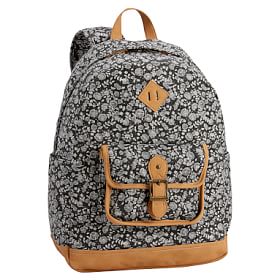 Black Ditsy Floral Teen Backpack | Pottery Barn Teen