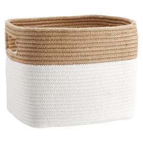 Tonal Rope Storage Baskets - White | Pottery Barn Teen