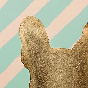 Striped Frenchie with Gold Leaf Framed Art | Wall Prints | Pottery Barn ...