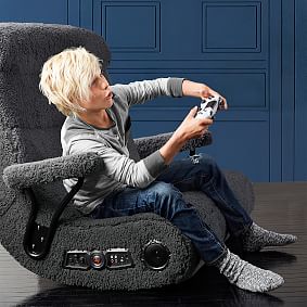 Charcoal Sherpa Double Gaming Chair | Pottery Barn Teen