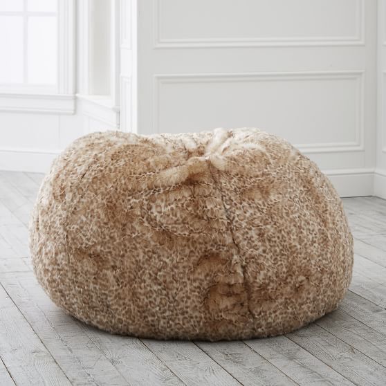 Baby Leopard Faux-Fur Bean Bag Chair | Pottery Barn Teen