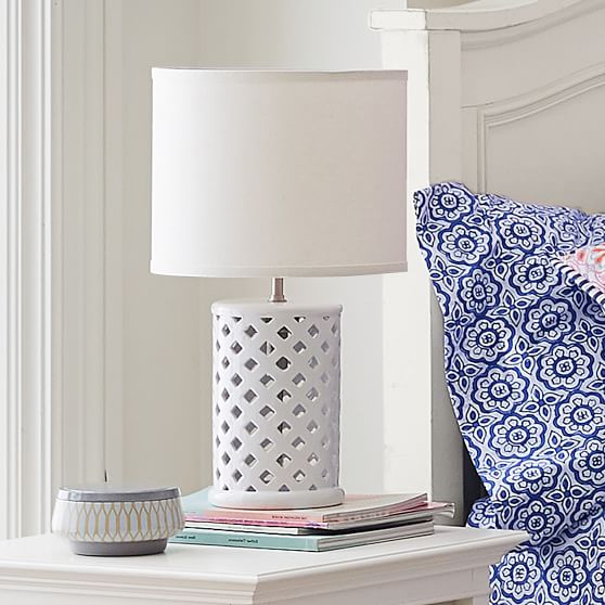 Ceramic Weave Double Bulb Table Lamp | Teen Lamp | Pottery Barn Teen