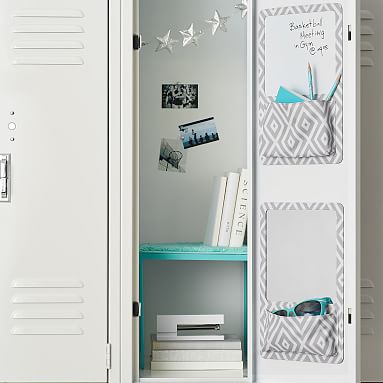 Gray Preppy Diamond Locker Dry-Erase Pocket | Locker Decoration ...
