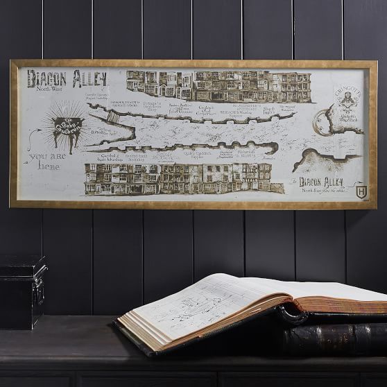 HARRY POTTER™ Framed DIAGON ALLEY™ Art, 40"x16" | Wall Prints | Pottery ...