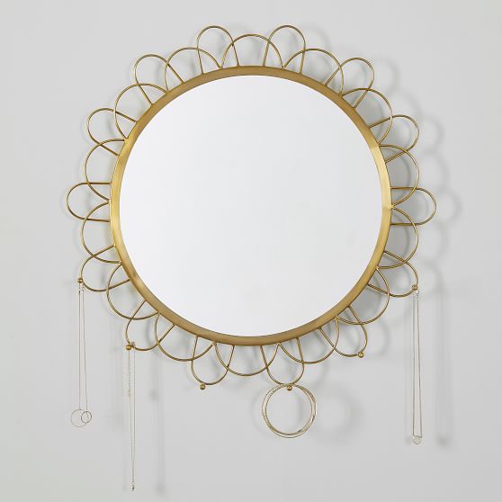 Gold Wire Jewelry Storage Mirror | Pottery Barn Teen