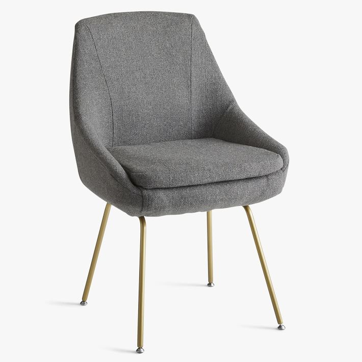 Tweed Mathis Stationary Desk Chair - Charcoal | Pottery Barn Teen