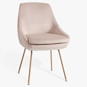 Open Box: Lustre Velvet Dusty Blush Mathis Stationary Desk Chair ...