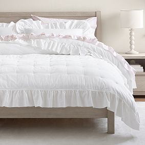Washed Cotton Ruffle Comforter | Pottery Barn Teen