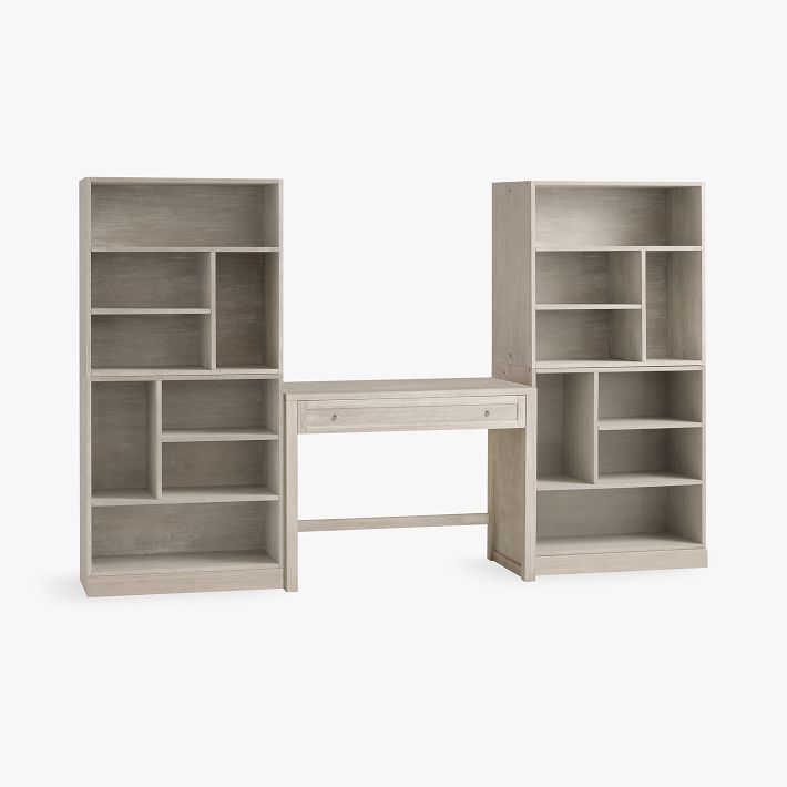 Stack Me Up Writing Desk & Bookcase with Mixed Shelves Set (100 ...