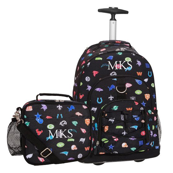 Gear-Up NFL Rolling Backpack & Cold Pack Lunch Box Bundle | Pottery ...