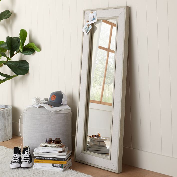 Linen Pinboard Framed Floor Mirror (20"x54") | Pottery Barn Teen