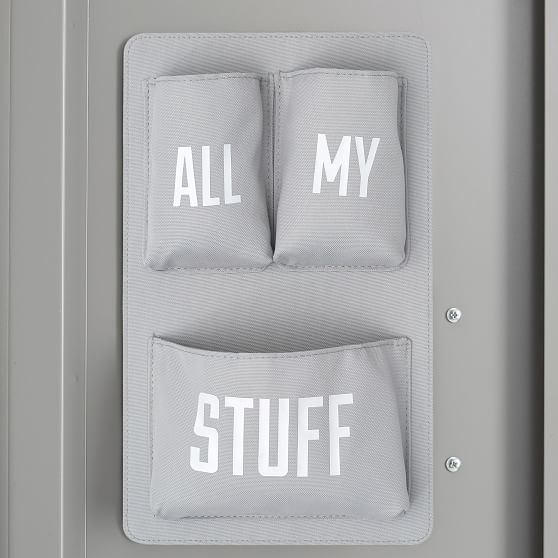 Gray "All My Stuff" Locker Essentials Pocket | Pottery Barn Teen