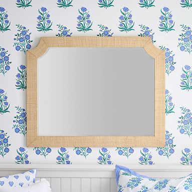 Cleo Grass Cloth Mirror (40"x32") | Pottery Barn Teen