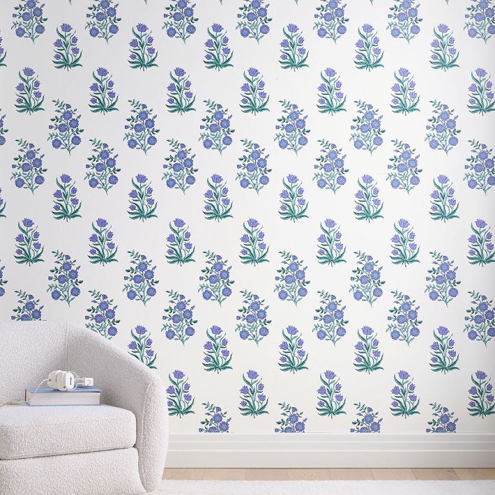 Roller Rabbit Wild Rose Wallpaper | Pottery Barn Teen