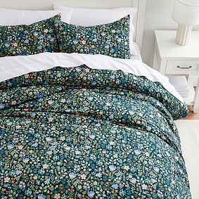 Rifle Paper Co. Bramble Fields Evergreen Duvet Cover | Pottery Barn Teen