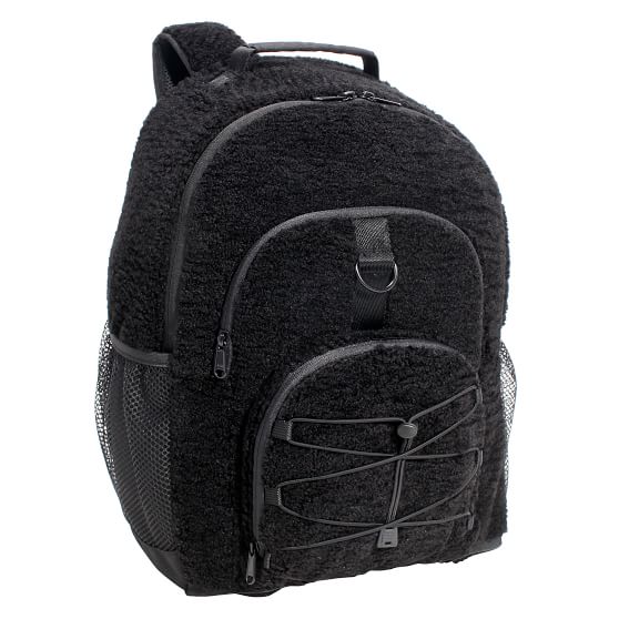Open Box: Gear-Up Solid Cozy Black Sherpa Backpack | Pottery Barn Teen