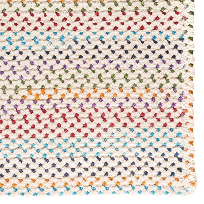 Rainbow Dot Braided Performance Reversible Rug | Pottery Barn Teen