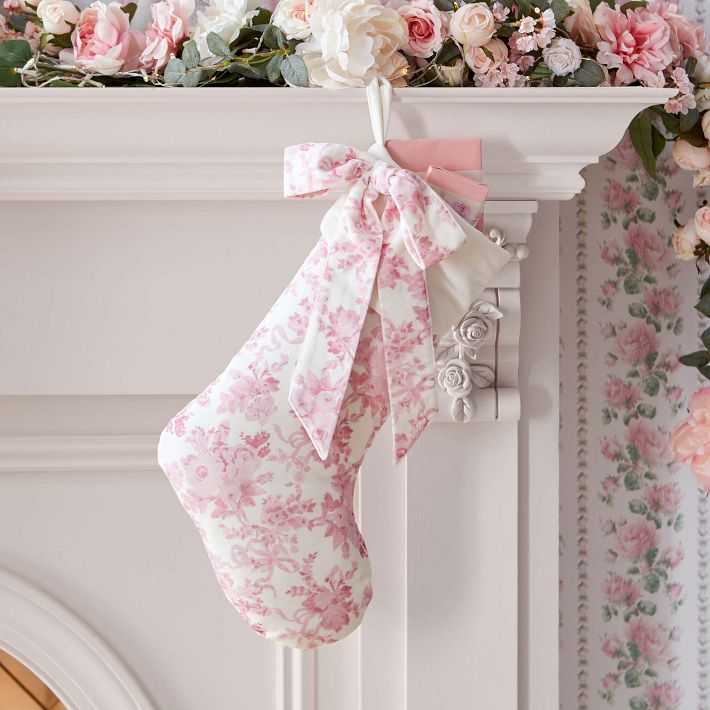 LoveShackFancy Pink Damask Stocking | Pottery Barn Teen