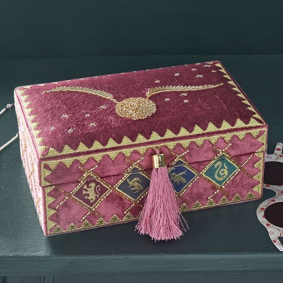 Harry Potter™ Golden Snitch™ Beaded Velvet Jewelry Box | Pottery Barn Teen