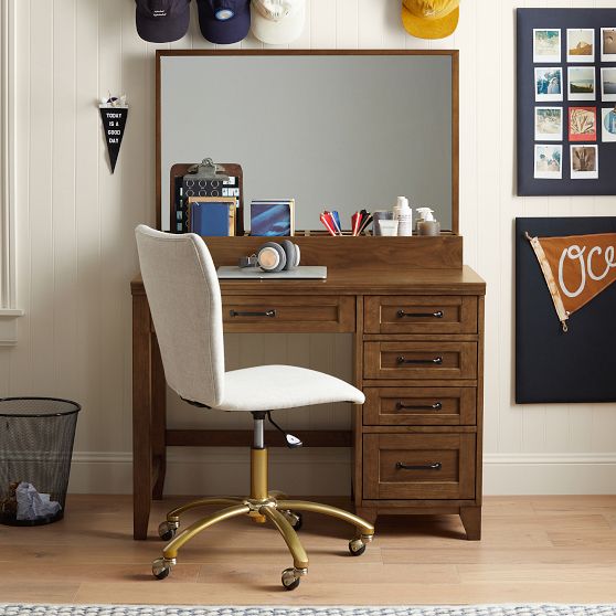 Hampton Single Pedestal Storage Vanity Desk (40") | Pottery Barn Teen