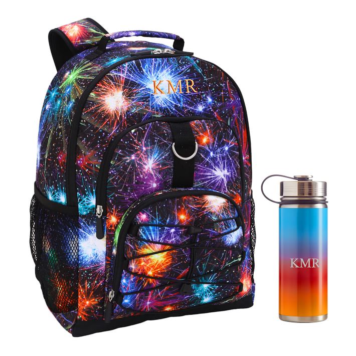 Gear-Up Fireworks Backpack & Water Bottle Bundle, Set of 2 | Pottery ...