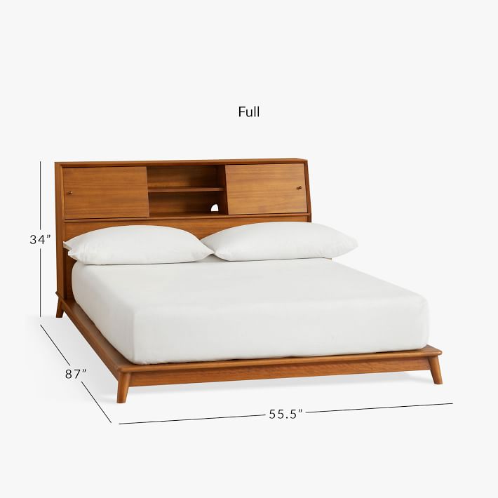 Mid century modern bed frame with headboard store