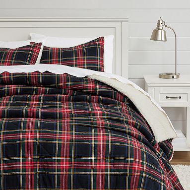 Pottery barn plaid comforter store
