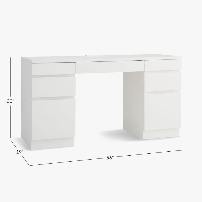Desk with drawers on both sides white store