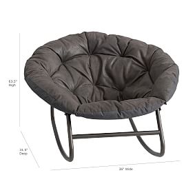 Charcoal Trailblazer Round Rocking Chair | Pottery Barn Teen