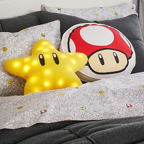 Super Mario™ Super Star Light-Up Pillow | Pottery Barn Teen