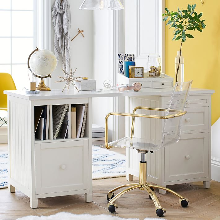 Gold Paige Acrylic Swivel Chair Teen Desk Chair Pottery Barn Teen