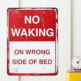 No Waking Metal Sign | Teen Decor Sale | Pottery Barn Teen