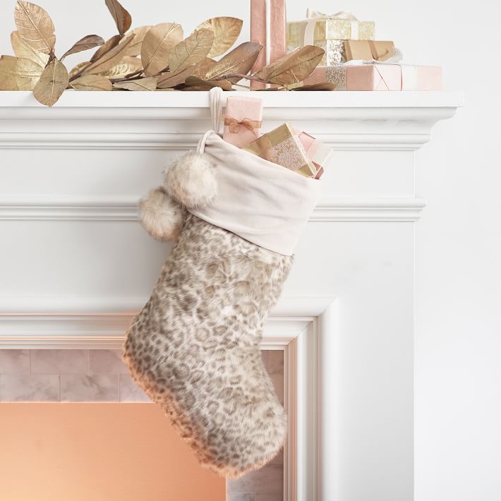 Baby Leopard Faux-Fur Christmas Stocking | Pottery Barn Teen