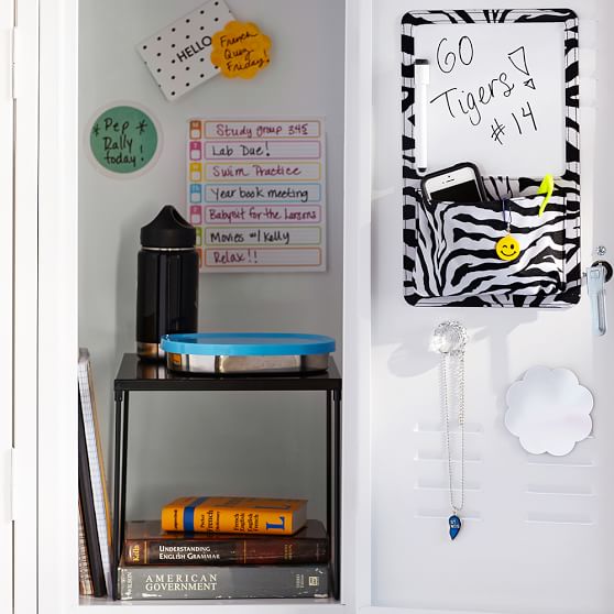 Black Zebra Locker Dry-Erase Organizer | Locker Decorations | Pottery ...